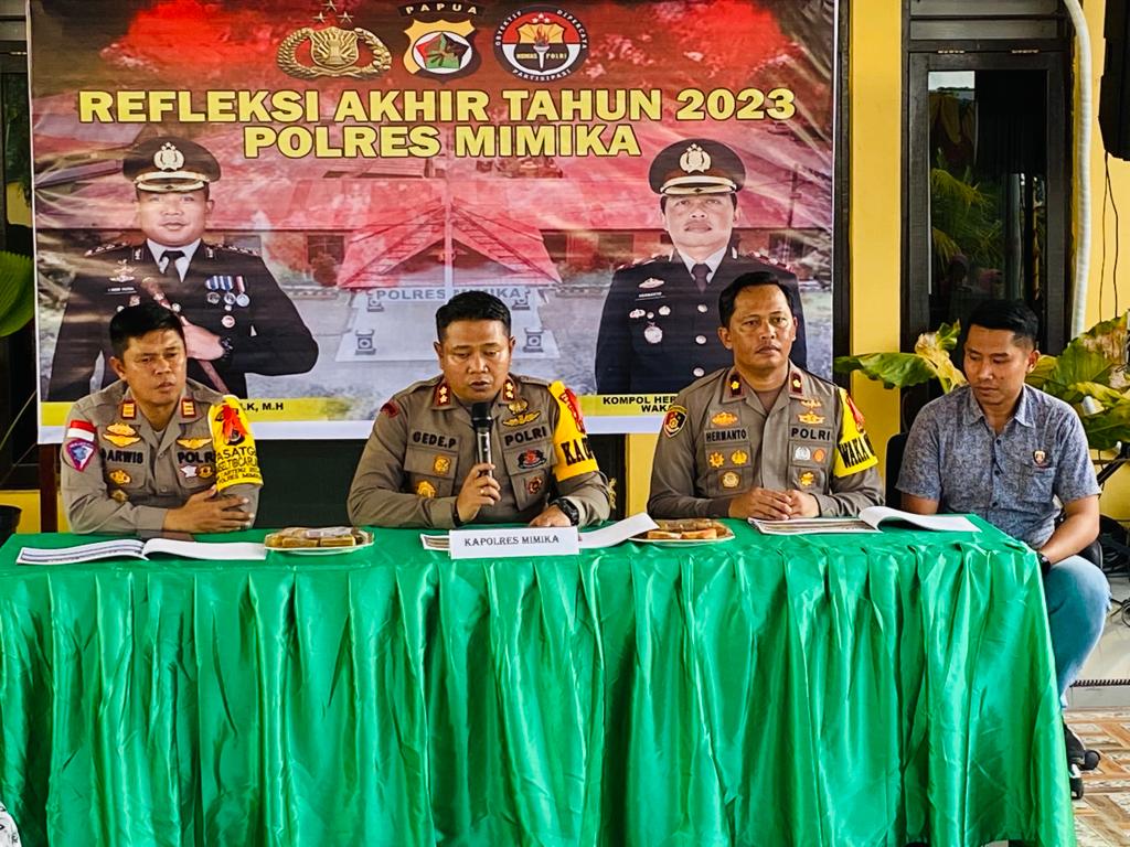 Refleksi Akhir Tahun 2023 Polres Mimika, Angka Kriminalitas di Mimika Tahun 2023 Menurun ...
